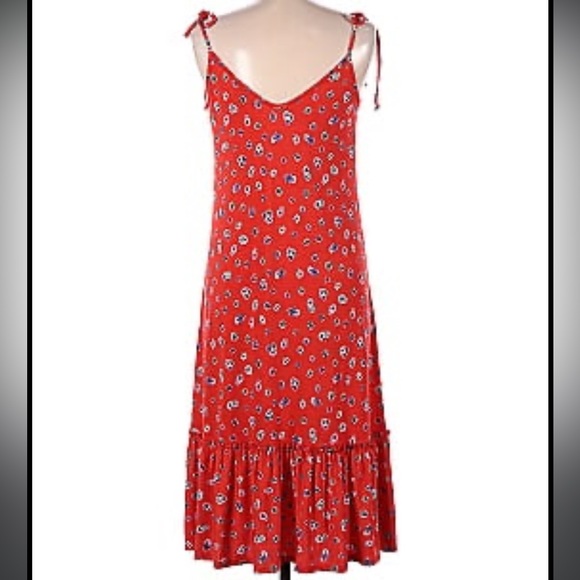 Modcloth | Dresses | Modcloth Red Floral Midi Dress | Poshmark